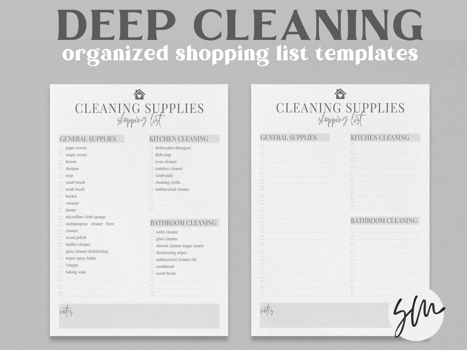 EDITABLE Deep Cleaning Checklist, Cleaning Planner, Cleaning Schedule ...