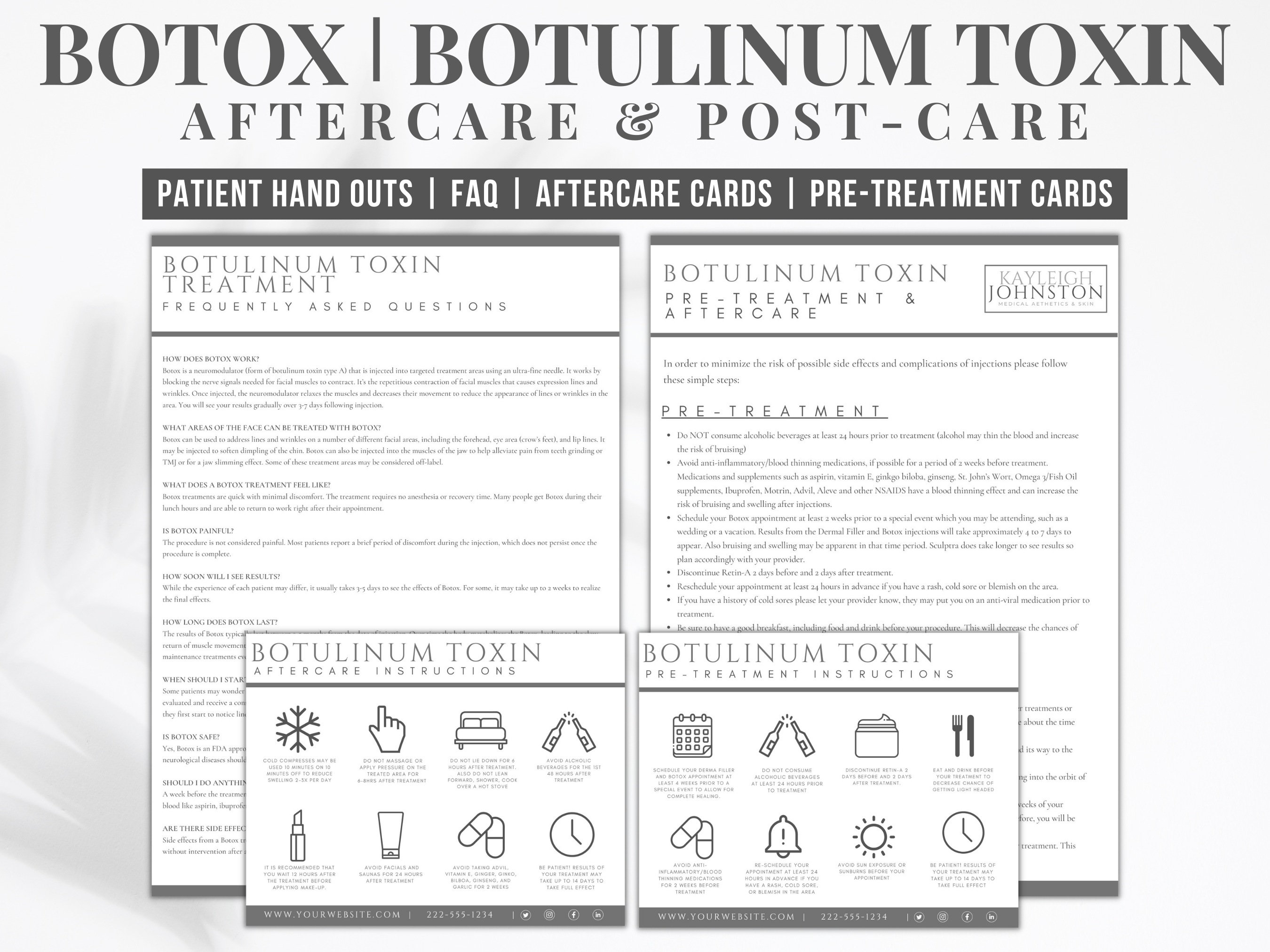 EDITABLE Botox Aftercare, Botox Pre and Post Treatment Care ...