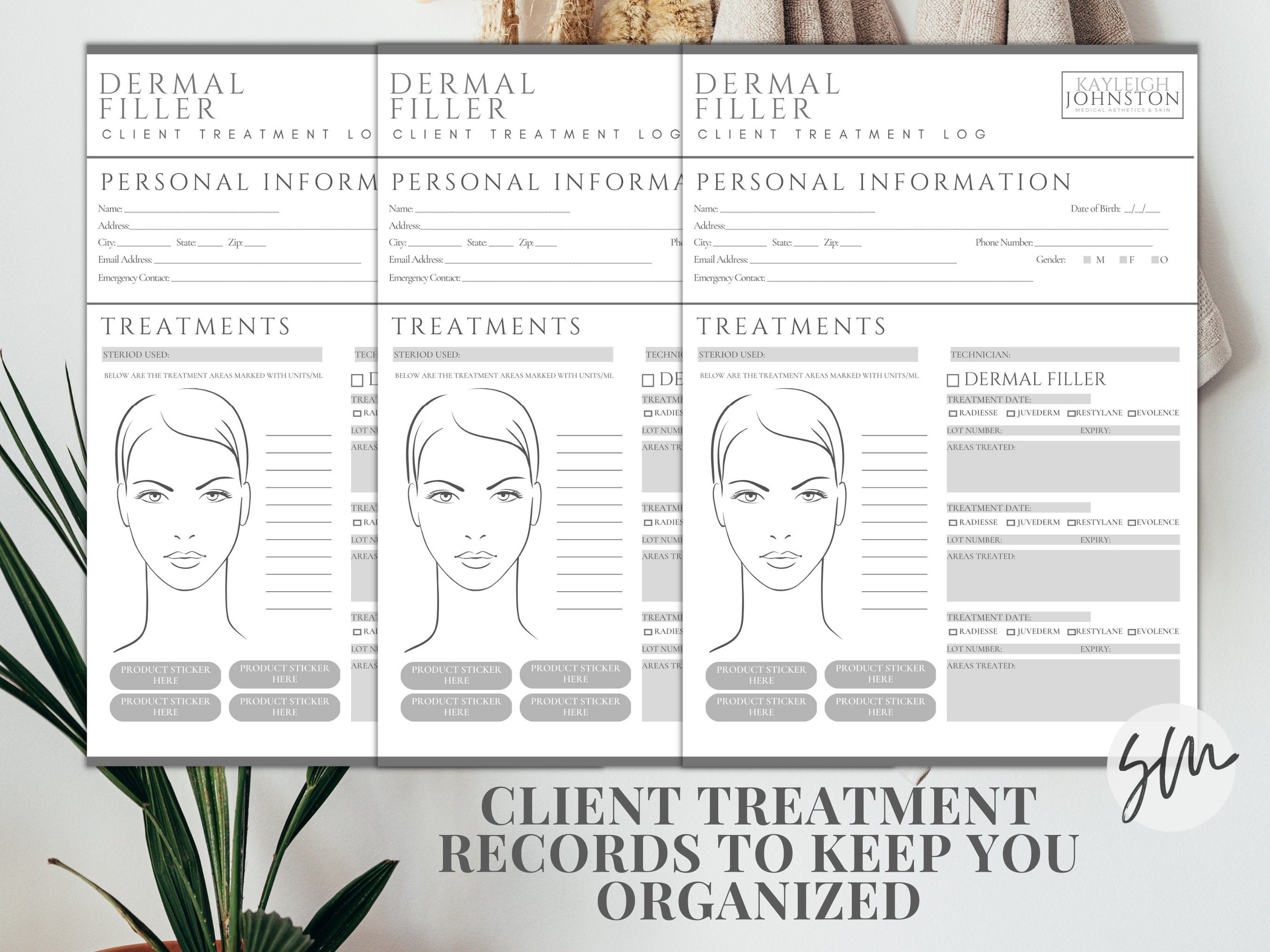 EDITABLE Dermal Filler Forms, Nurse Injector Template, Policy, Photo ...