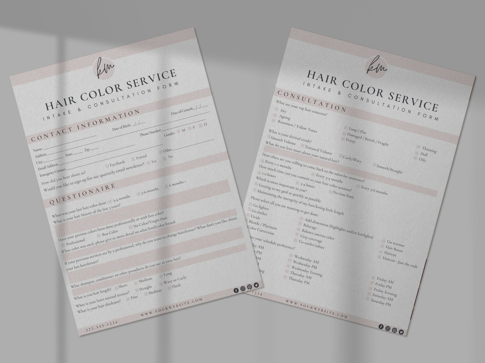 Professional Hair Stylist Client Forms BUNDLE, Color Correction Forms ...