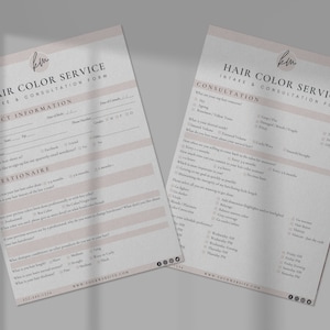 Professional Hair Stylist Client Forms BUNDLE, Color Correction Forms ...
