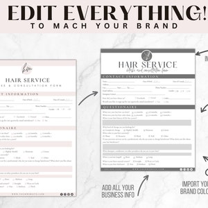 Professional Hair Stylist Client Forms BUNDLE, Color Correction Forms ...