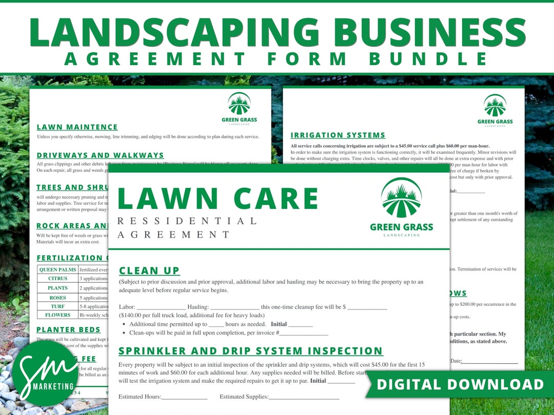 Landscaping Agreement, Landscaping Form, Landscaping Contract ...