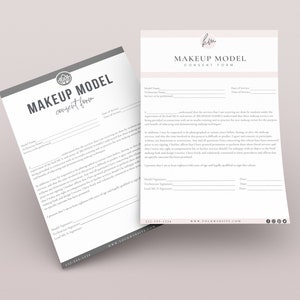 Makeup Model Consent Form Template, Makeup Artist Forms, MUA Forms, MUA ...