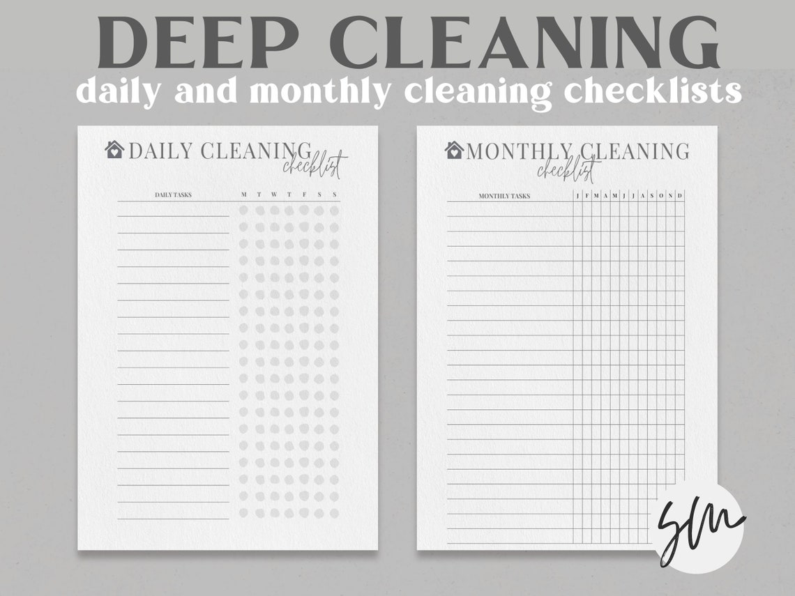EDITABLE Deep Cleaning Checklist, Cleaning Planner, Cleaning Schedule ...