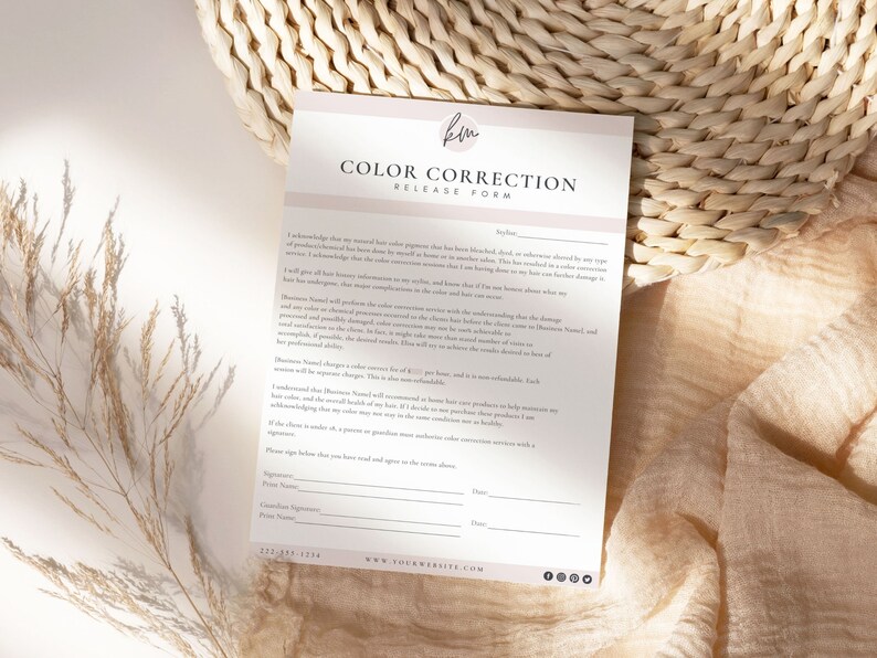 Professional Hair Stylist Client Forms BUNDLE, Color Correction Forms ...