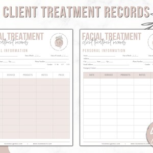 Facial Treatment Forms | Client Intake Form | Facial Consultation Form ...