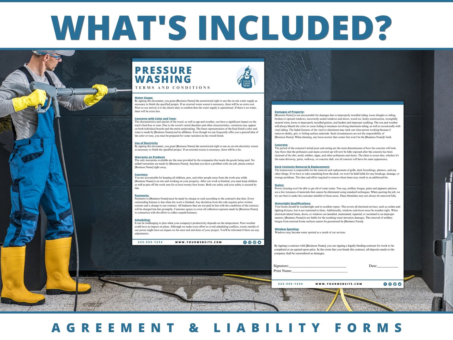Pressure Washing Forms, Pressure Washing Template, Pressure Washing ...
