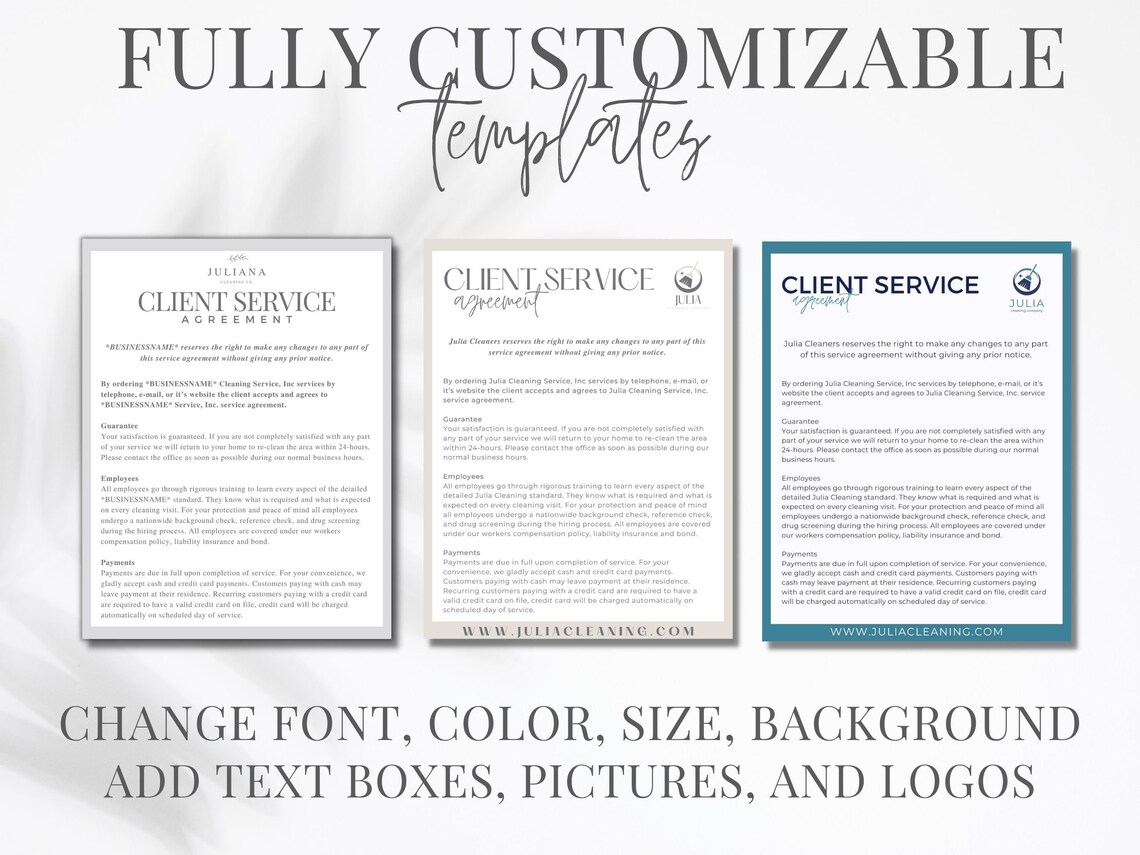 Editable Cleaning Service Bundle, Cleaner Business, Professional ...