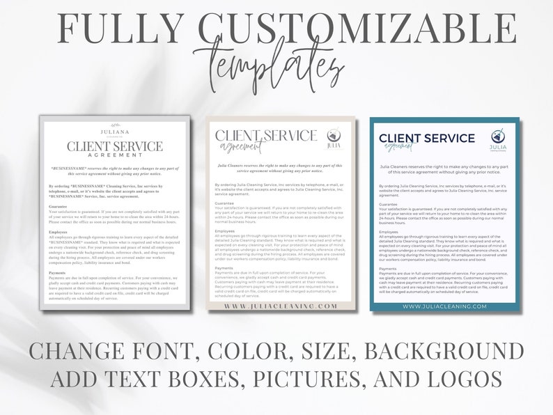 Editable Cleaning Service Bundle, Cleaner Business, Professional ...