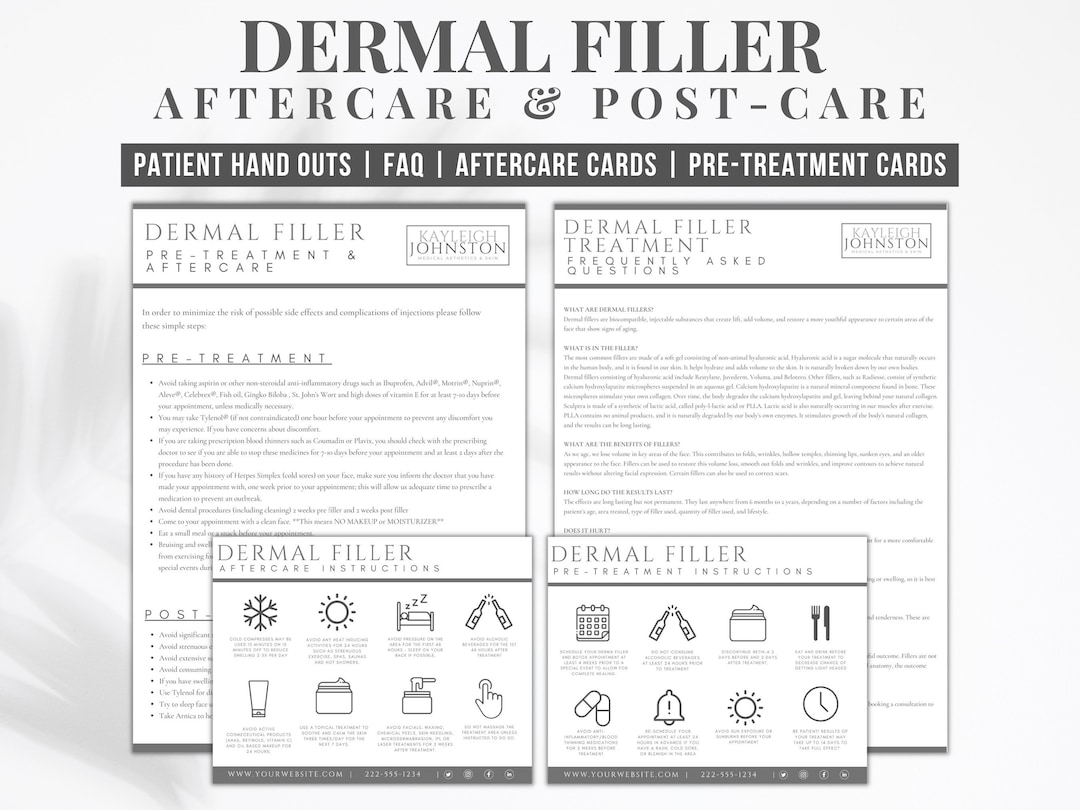EDITABLE Dermal Filler Aftercare, Filler Aftercare,nurse Injector ...