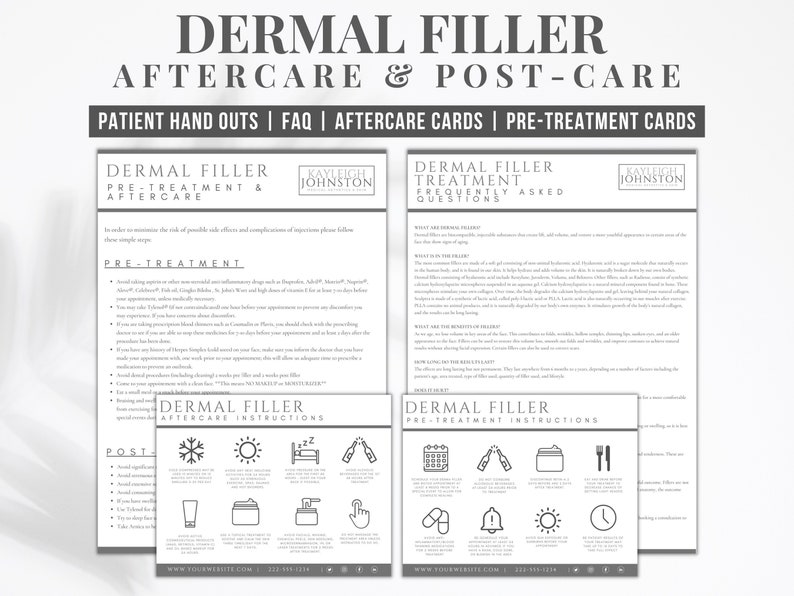 EDITABLE Dermal Filler Aftercare, Filler Aftercare,nurse Injector ...