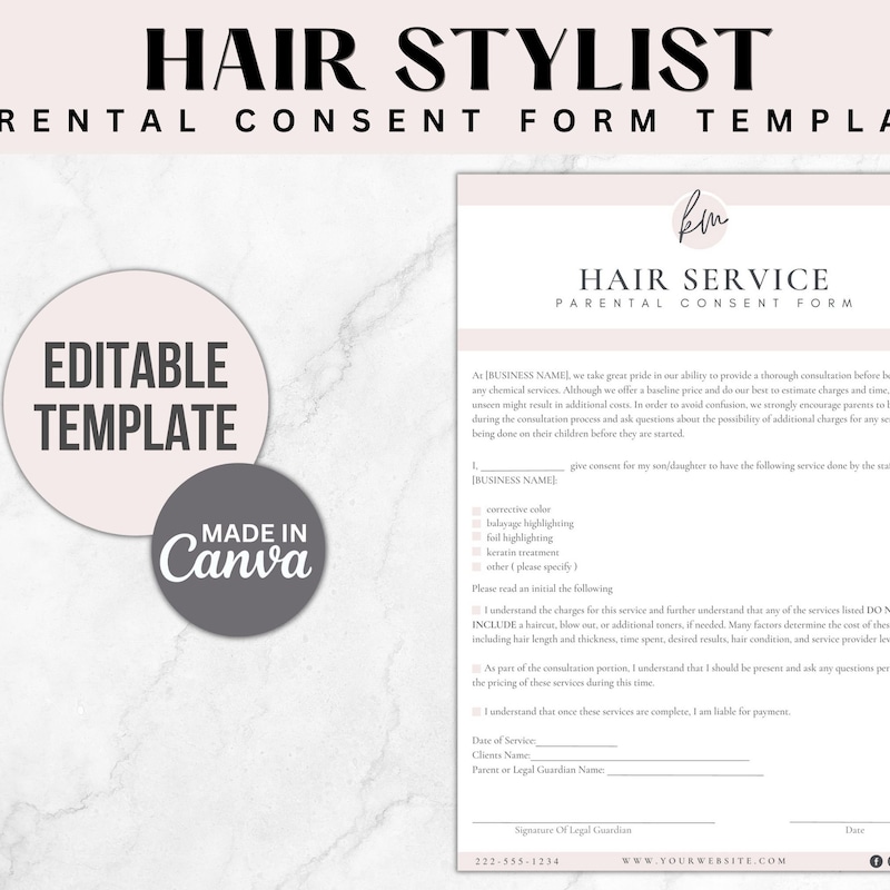 Hair Salon Forms - Etsy