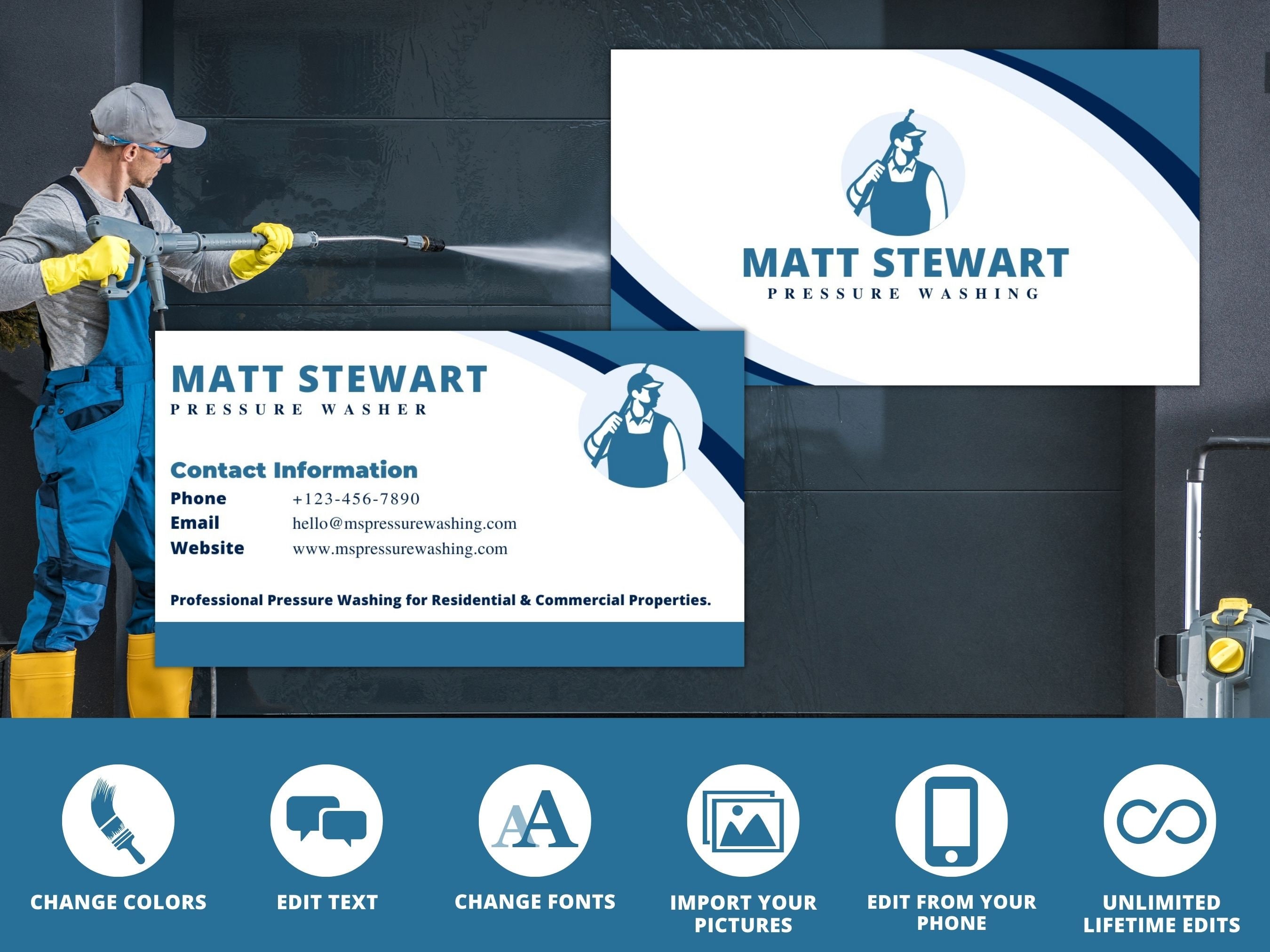 Pressure Washing Invoice, Pressure Washing Business Card,pressure ...