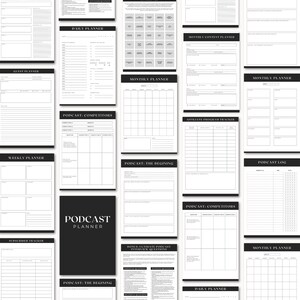 Podcast Planner, Podcast Template, Podcast Checklist, Content Planner ...