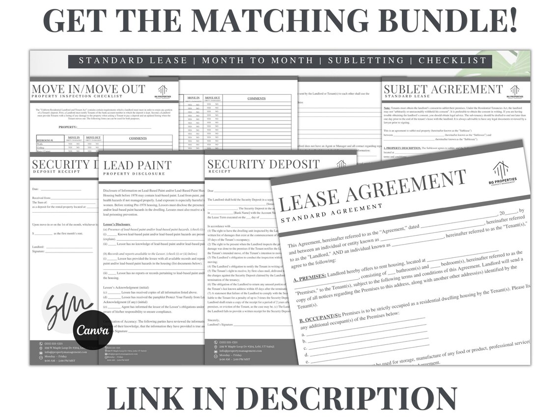 EDITABLE Rental Agreement Template, Lease Agreement Template,rental ...
