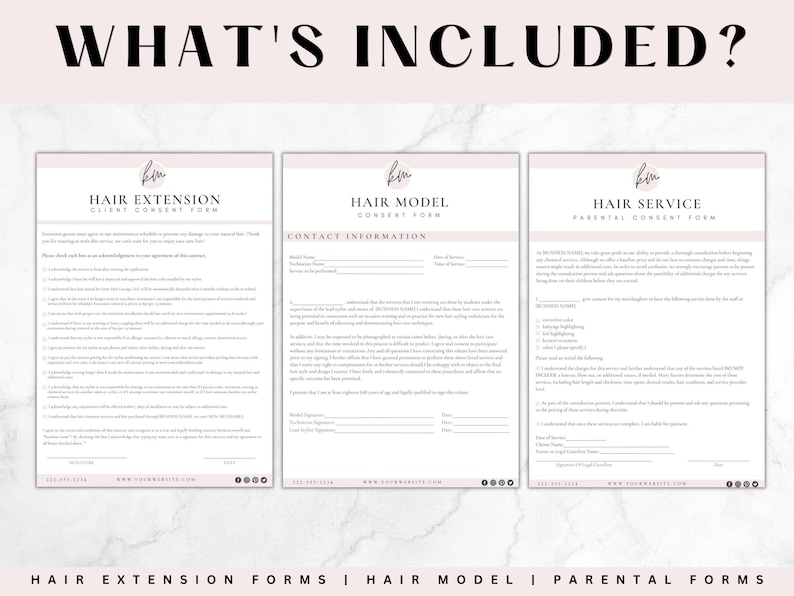 Professional Hair Stylist Client Forms BUNDLE Color - Etsy