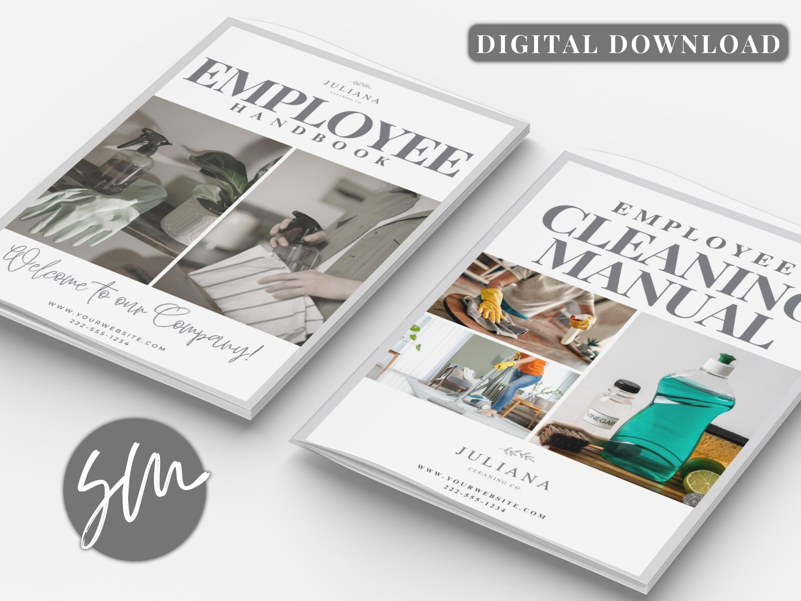 Cleaning Business Employee Handbook Template, Editable Canva Manual ...