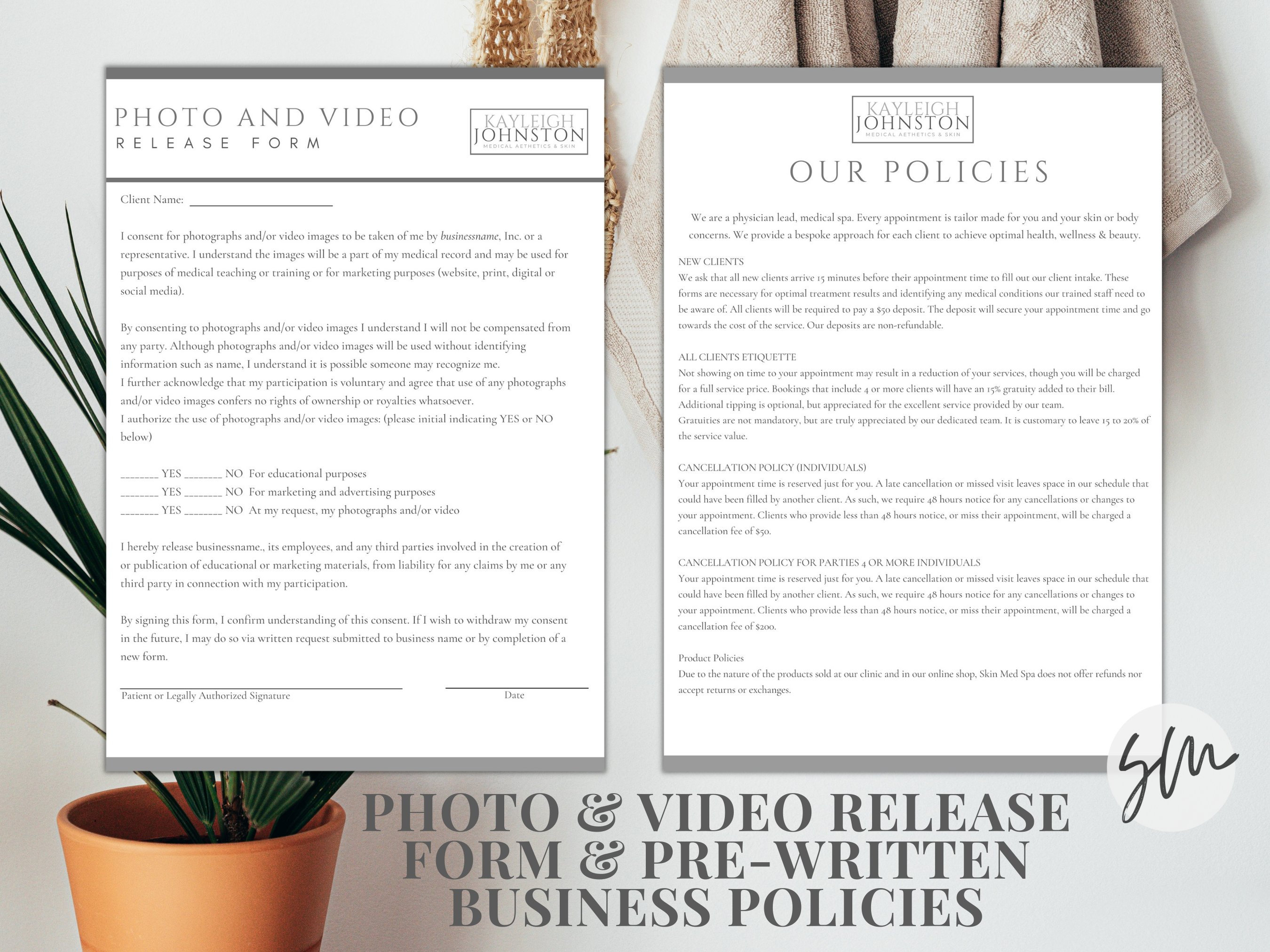 EDITABLE Dermal Filler Forms, Nurse Injector Template, Policy, Photo ...