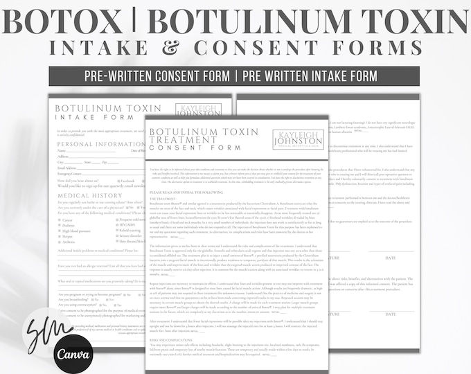 Botox Informed Consent Forms, Botox Consent Form, Botox Pre Treatment ...
