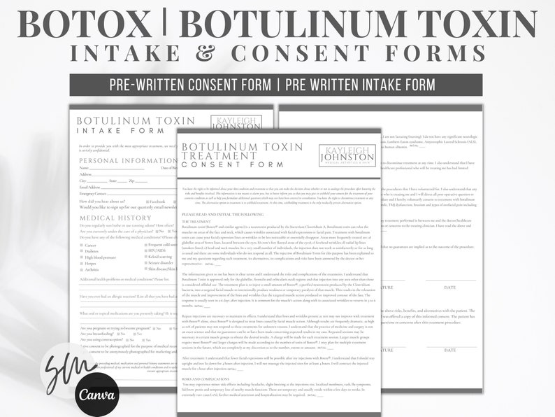 EDITABLE Botox Consent Forms, Nurse Injector Template, Medspa Template ...