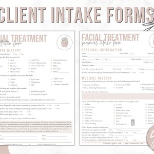 Facial Treatment Forms | Client Intake Form | Facial Consultation Form ...