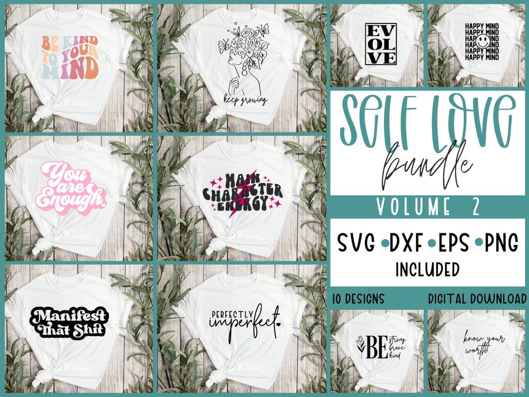 Self Love Svg Bundle 2 | Inspirational Svg Bundle, Inspirational Quotes ...