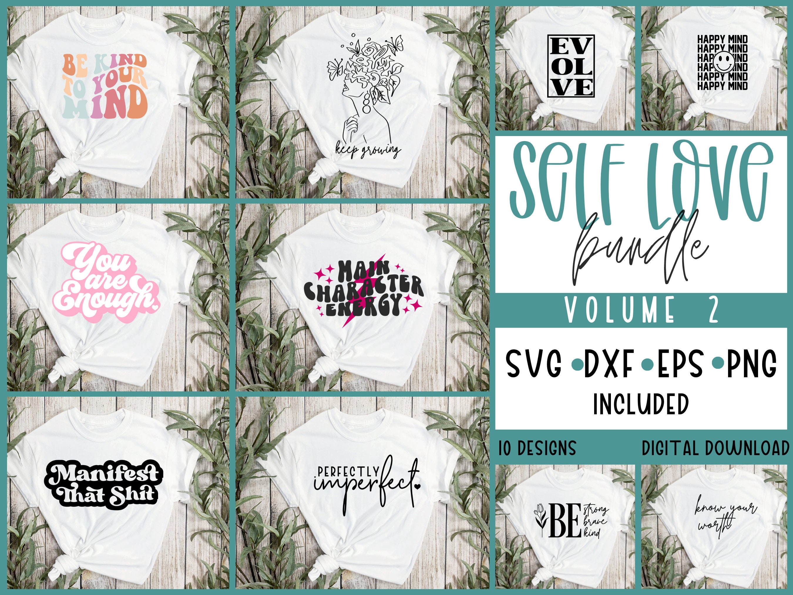 Self Love Svg Bundle 2 Inspirational Svg Bundle, Inspirational Quotes ...