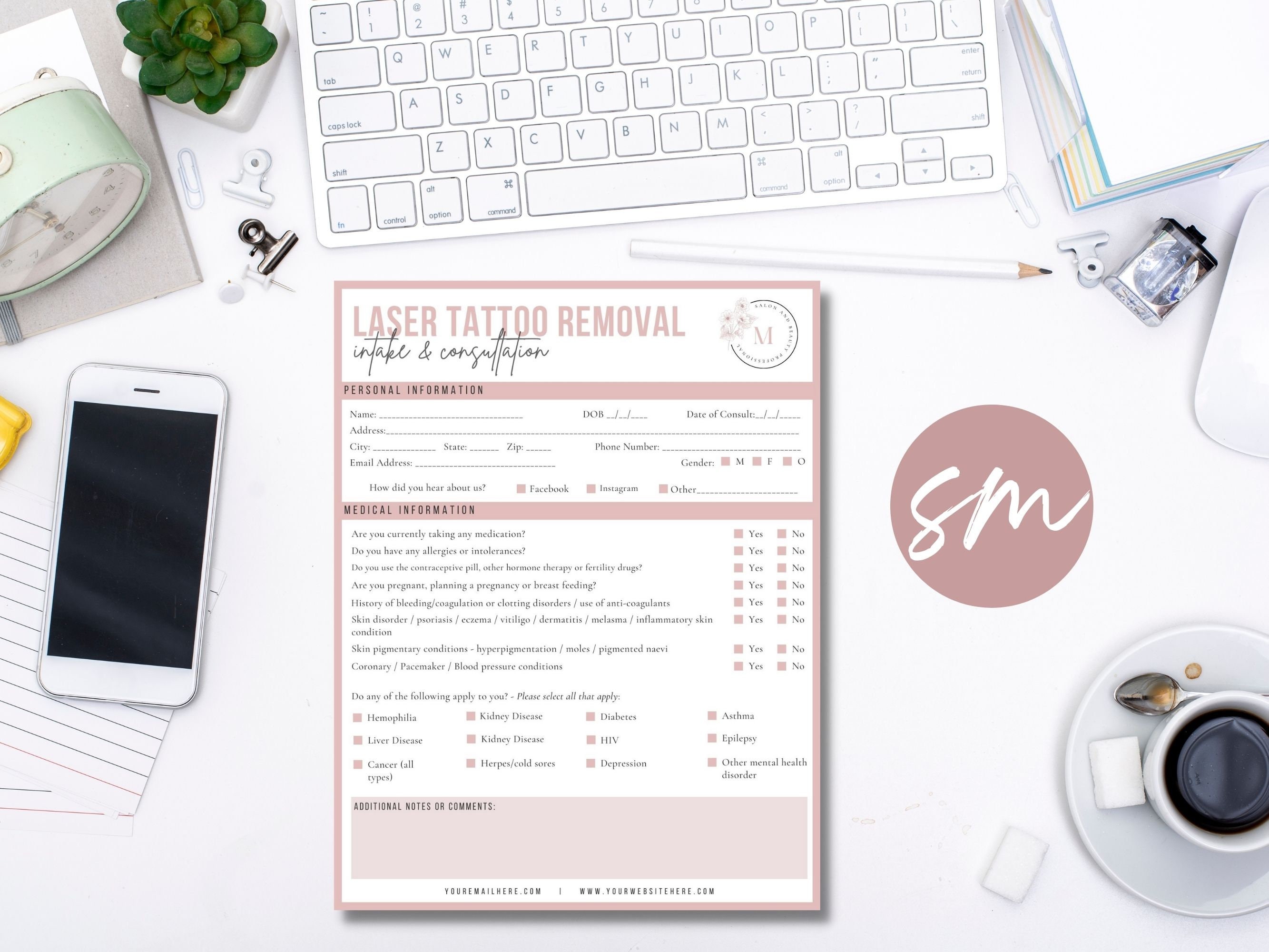 Laser Tattoo Removal Consent Forms 5 PAGES Editable Laser - Etsy