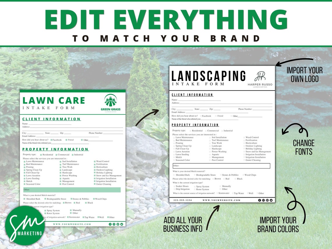 Landscaping Form BUNDLE, Landscaping Contract, Landscaping Template ...