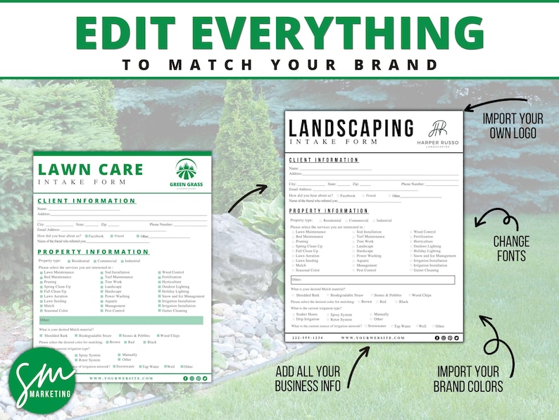 Landscaping Form BUNDLE, Landscaping Contract, Landscaping Template ...