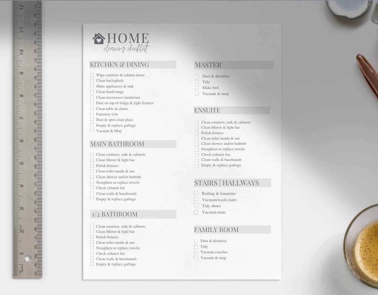 EDITABLE Home Cleaning Checklist, Cleaning Planner, Cleaning Checklist ...