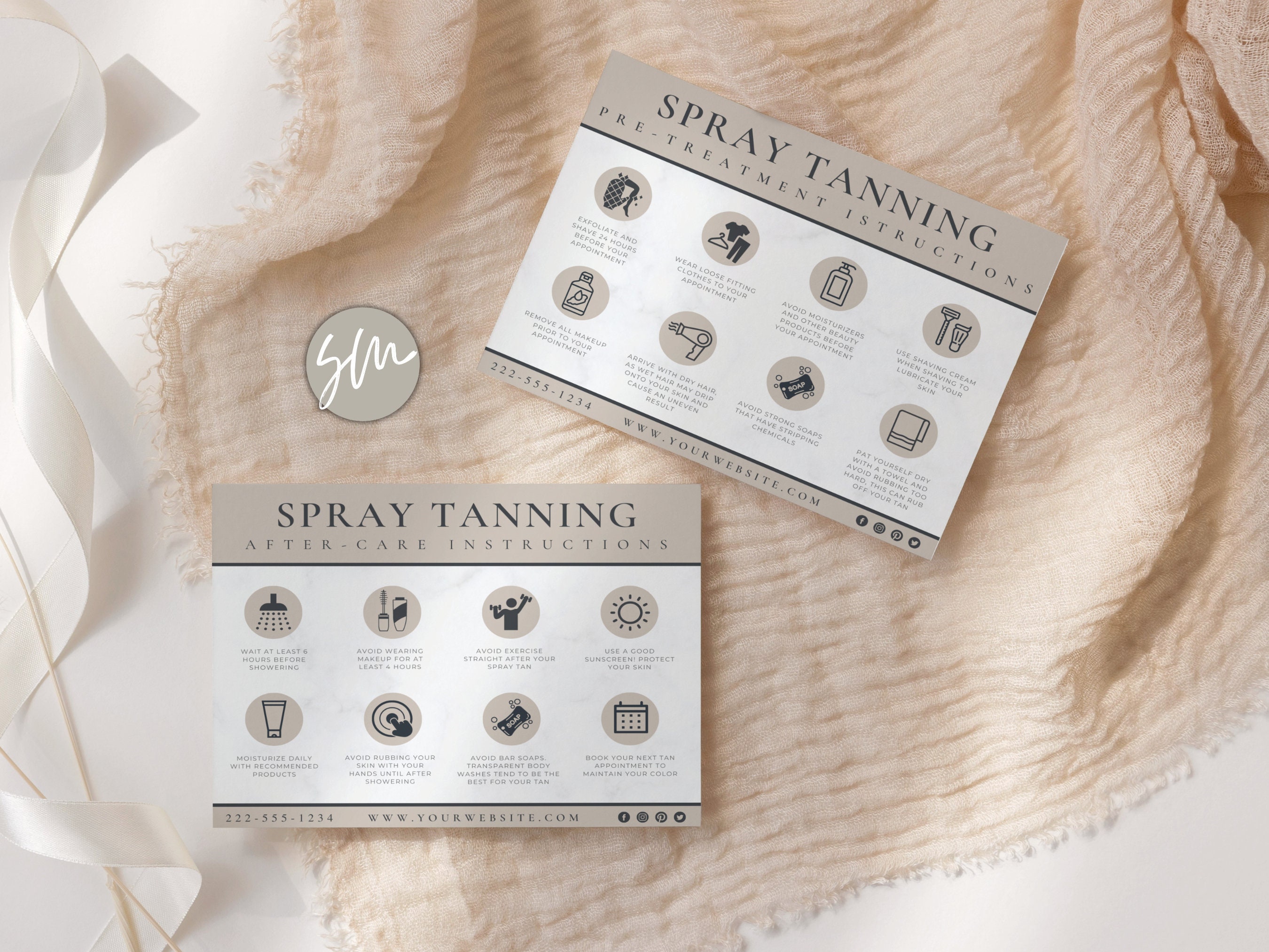 Spray Tan Care Card Bundle, Editable Spray Tan Templates, Spray Tan ...