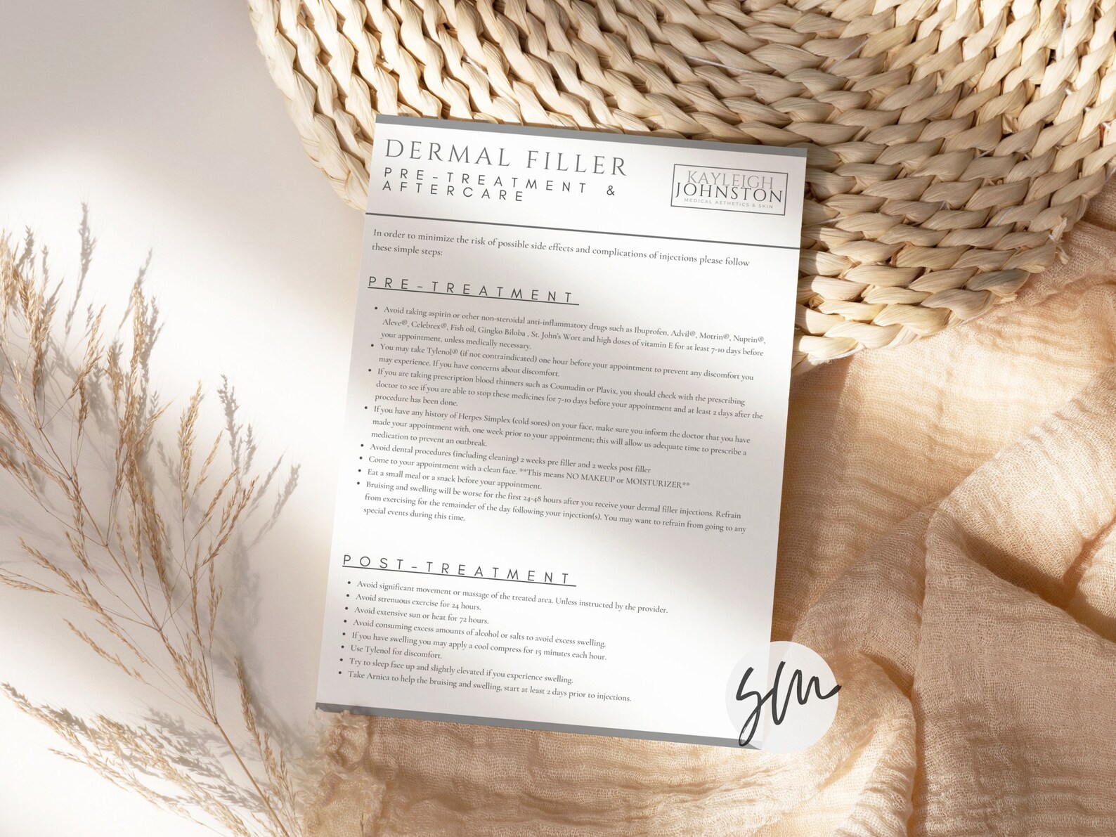EDITABLE Dermal Filler Aftercare, Filler Aftercare,nurse Injector ...