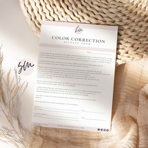 Hair Color Service Waiver, Hairstylist Consultation Form, Color ...