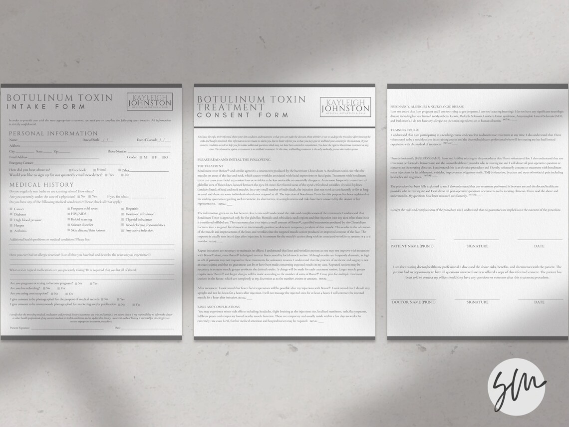 EDITABLE Botox Consent Forms, Nurse Injector Template, Medspa Template ...