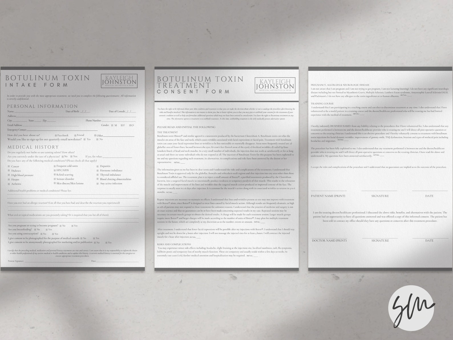 EDITABLE Botox Consent Forms, Nurse Injector Template, Medspa Template ...