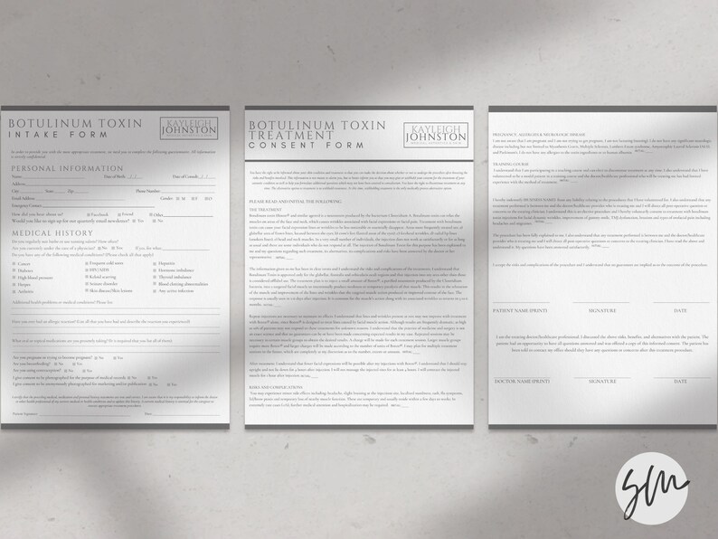 EDITABLE Botox Consent Forms, Nurse Injector Template, Medspa Template ...