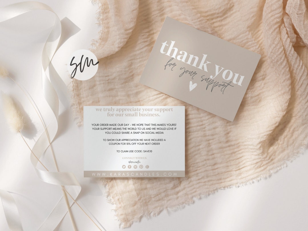 Thank You Card Template, Thank You Card Business, Thank You Card ...