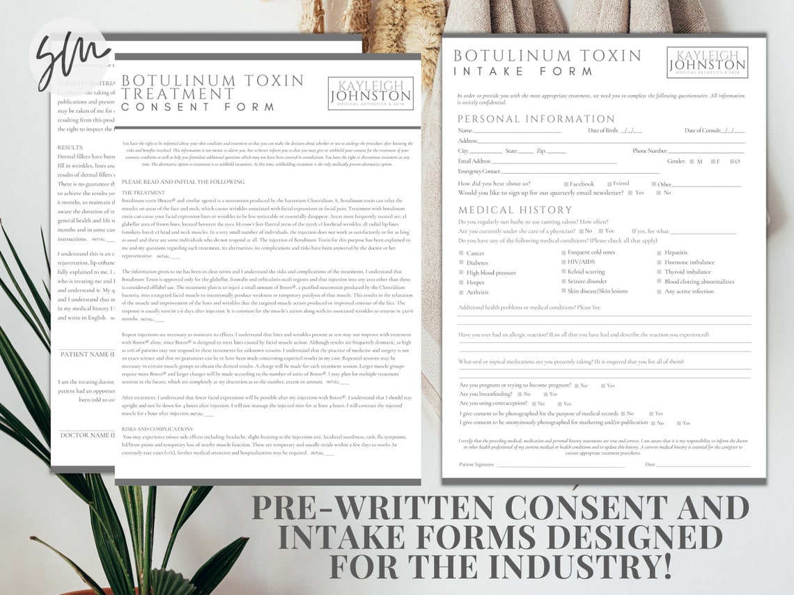 EDITABLE Botox Consent Forms, Nurse Injector Template, Medspa Template ...