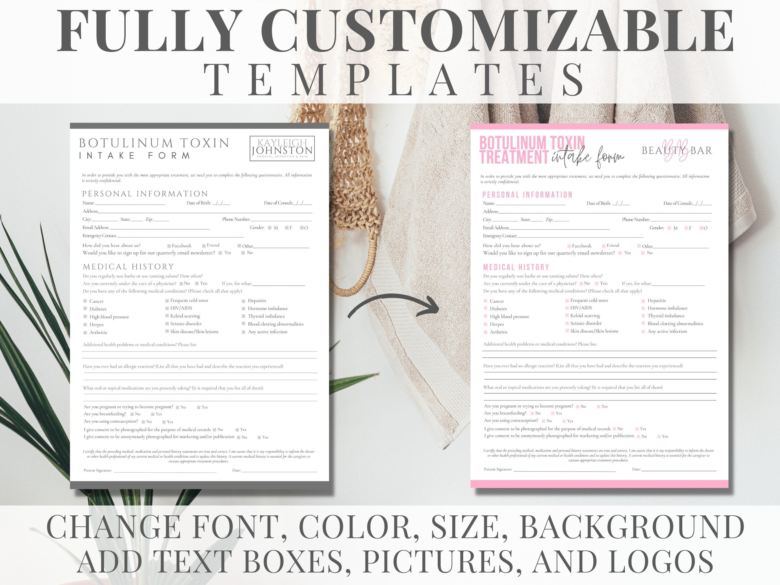 EDITABLE Botox Consent Forms, Nurse Injector Template, Medspa Template ...