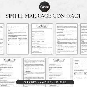Marriage Contract Template | Contract Marriage Agreement, Wedding ...