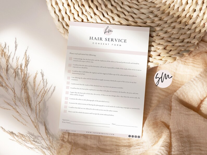 Hair Stylist Intake Form Bundle,editable Hair Consent Templates, Hair ...