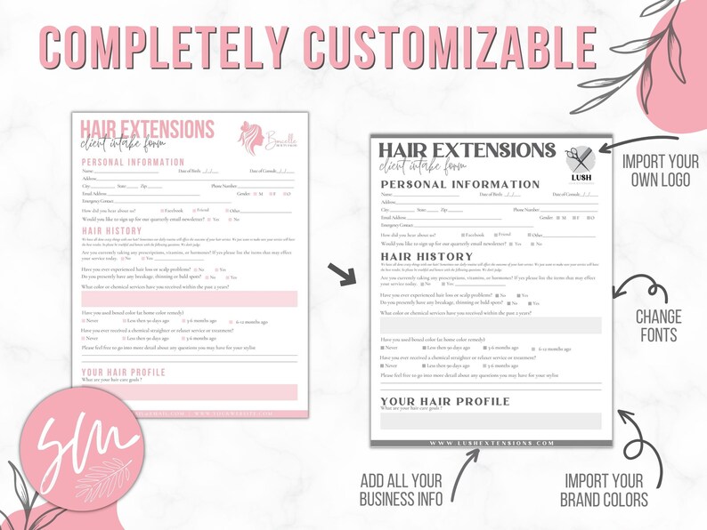 Hair Extension Form Bundle, Hair Extensions Contract, Hair Extensions ...