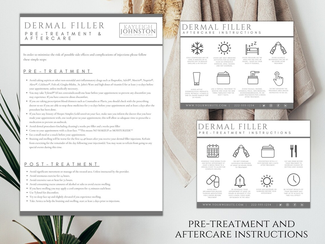 EDITABLE Dermal Filler Aftercare, Filler Aftercare,nurse Injector ...
