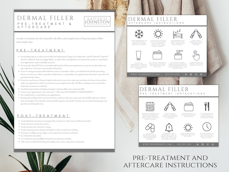 EDITABLE Dermal Filler Aftercare, Filler Aftercare,nurse Injector ...