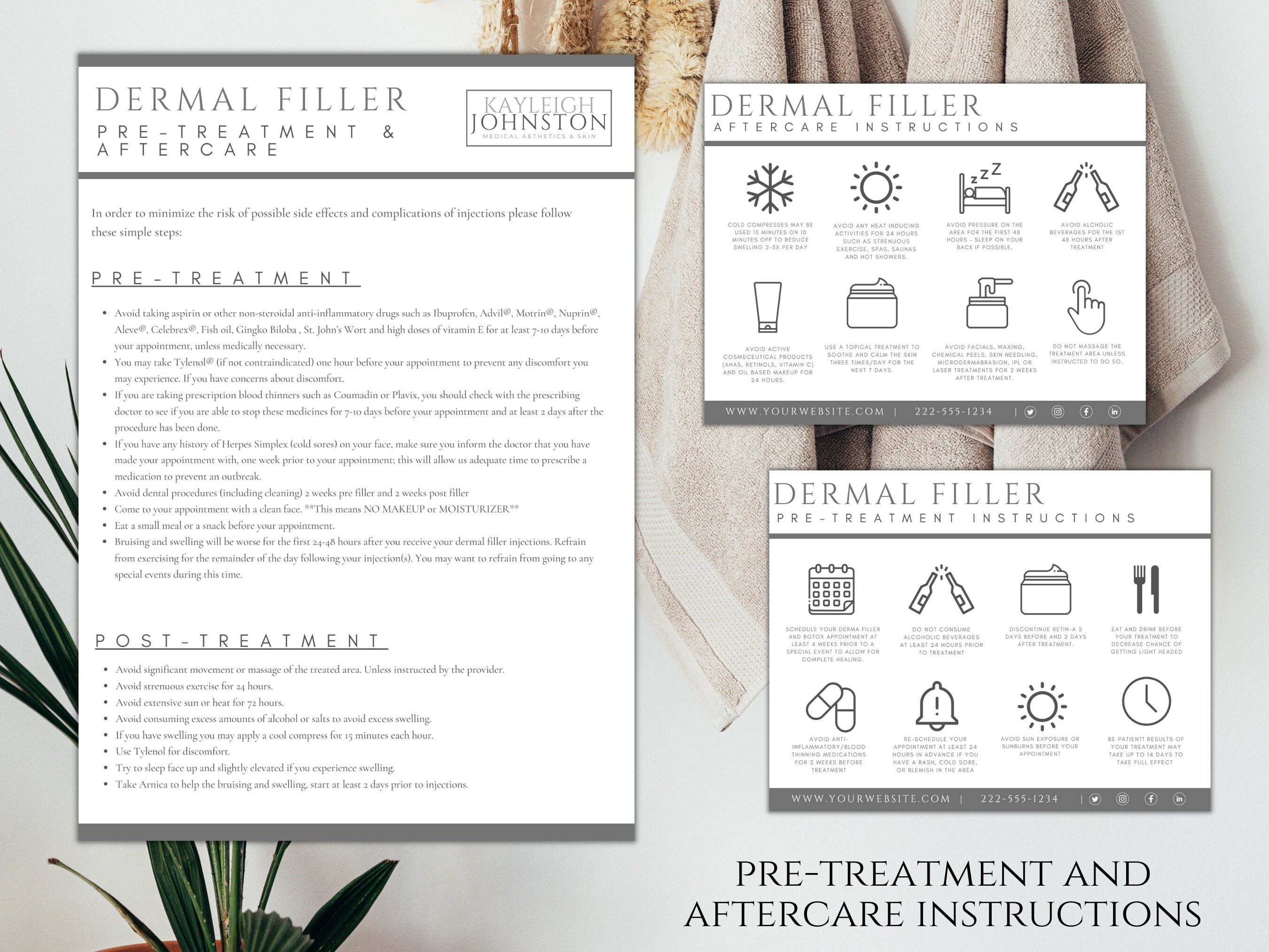 EDITABLE Dermal Filler Aftercare, Filler Aftercare,nurse Injector ...