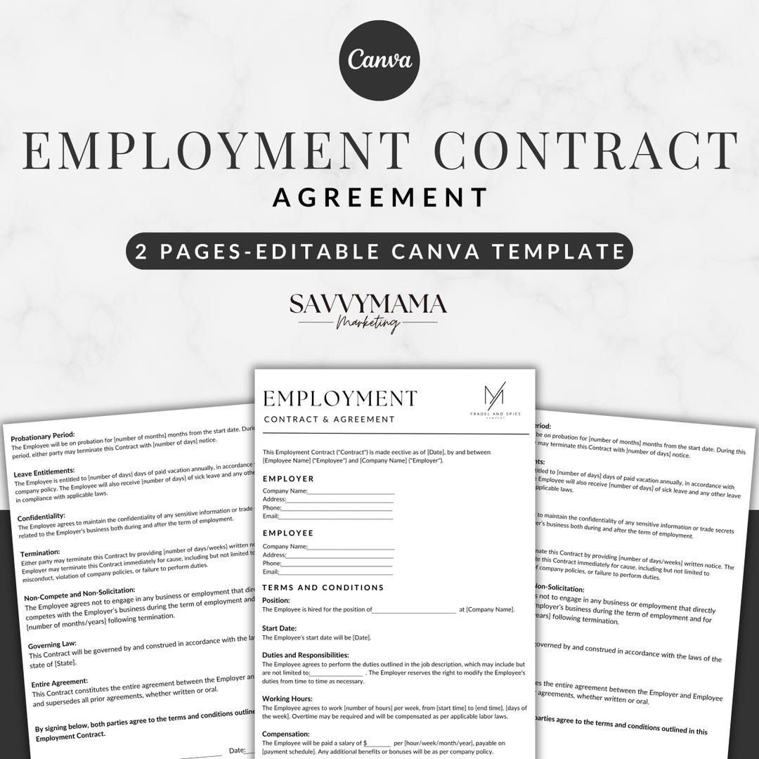 Simple Employment Contract | Employment Agreement, Small Business ...