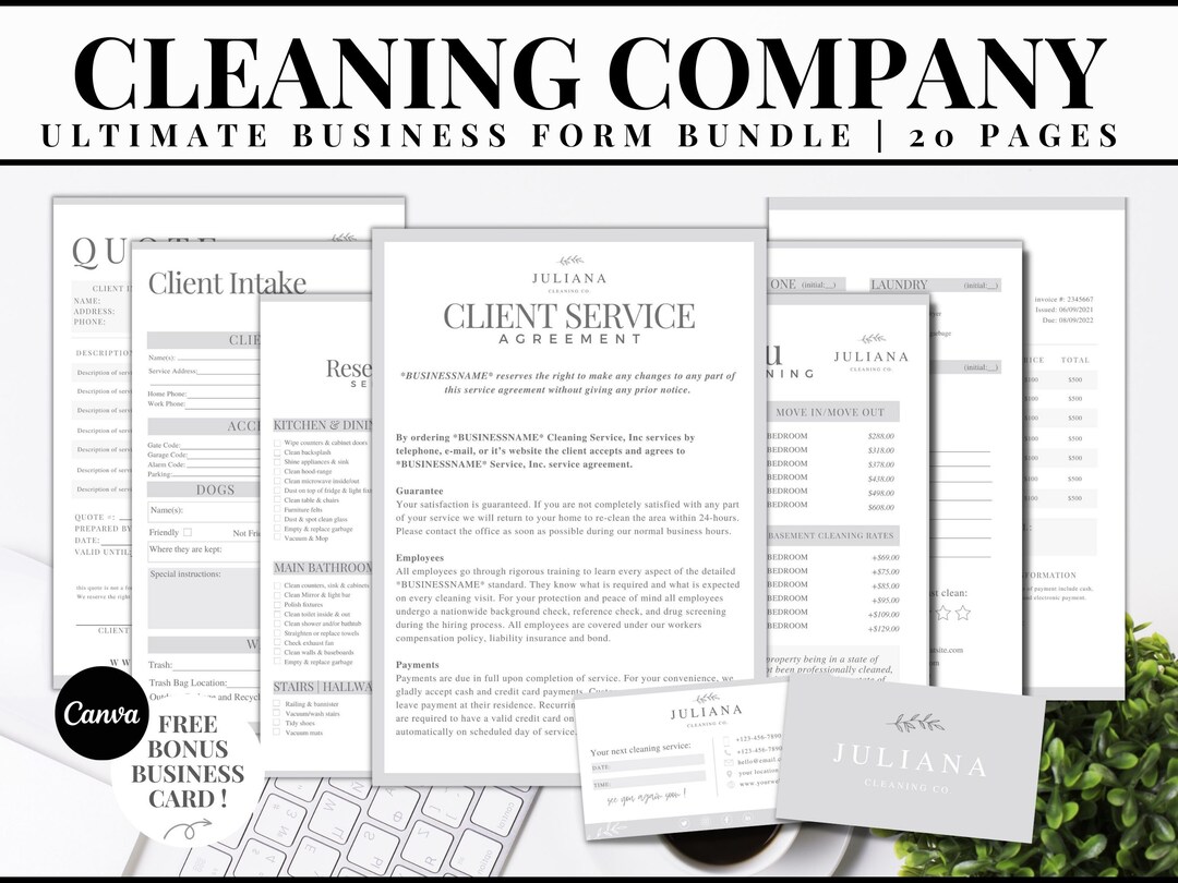 Editable Cleaning Service Bundle, Cleaner Business, Professional ...