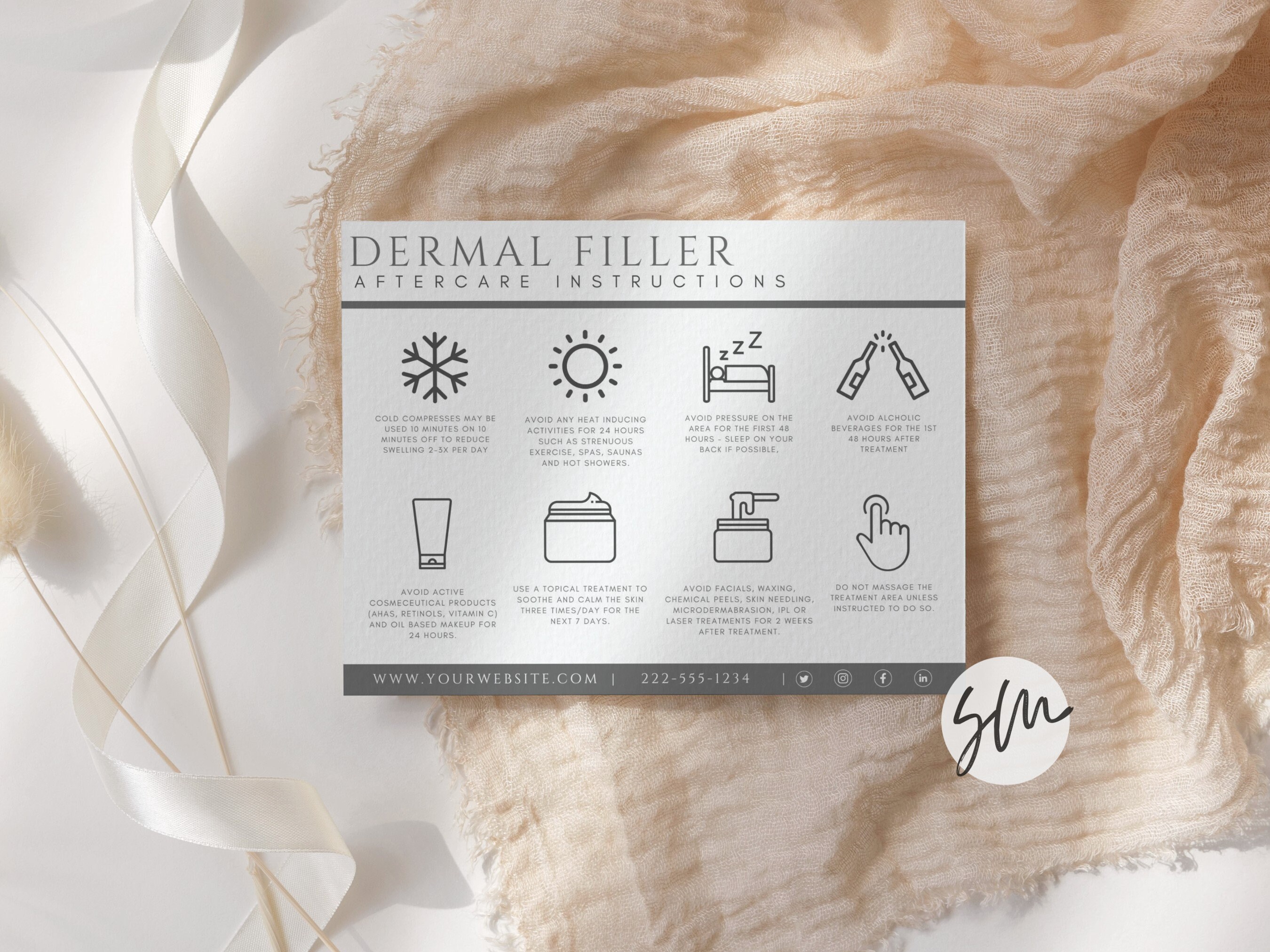 EDITABLE Dermal Filler Aftercare, Filler Aftercare,nurse Injector ...